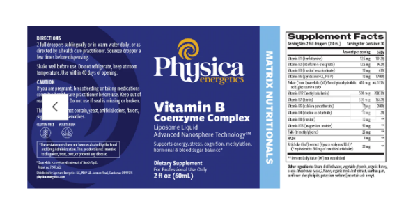 Vitamin B Coenzyme Complex Liposome - CBH Energetics